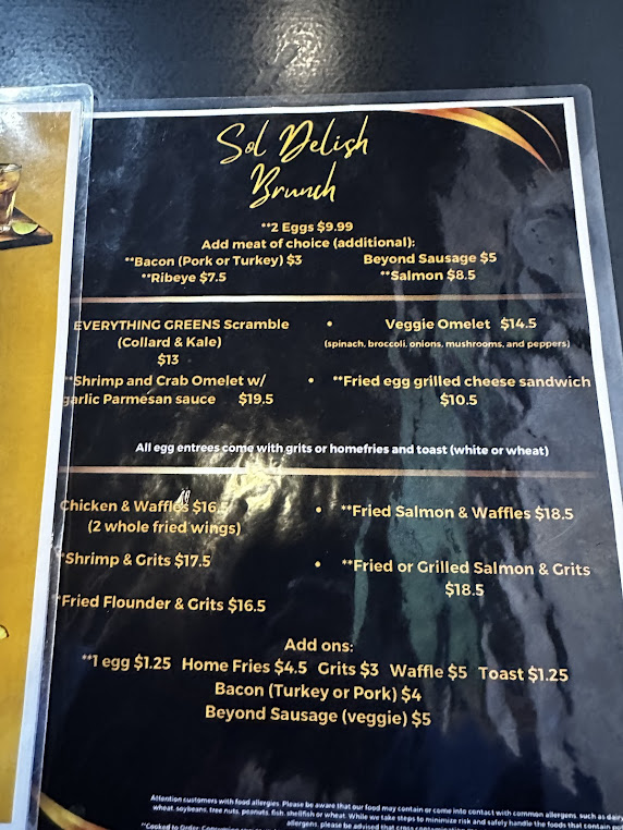 Sol'Delish CLT Restaurant Menu | Authentic Southern & Caribbean Flavors in Charlotte, NC